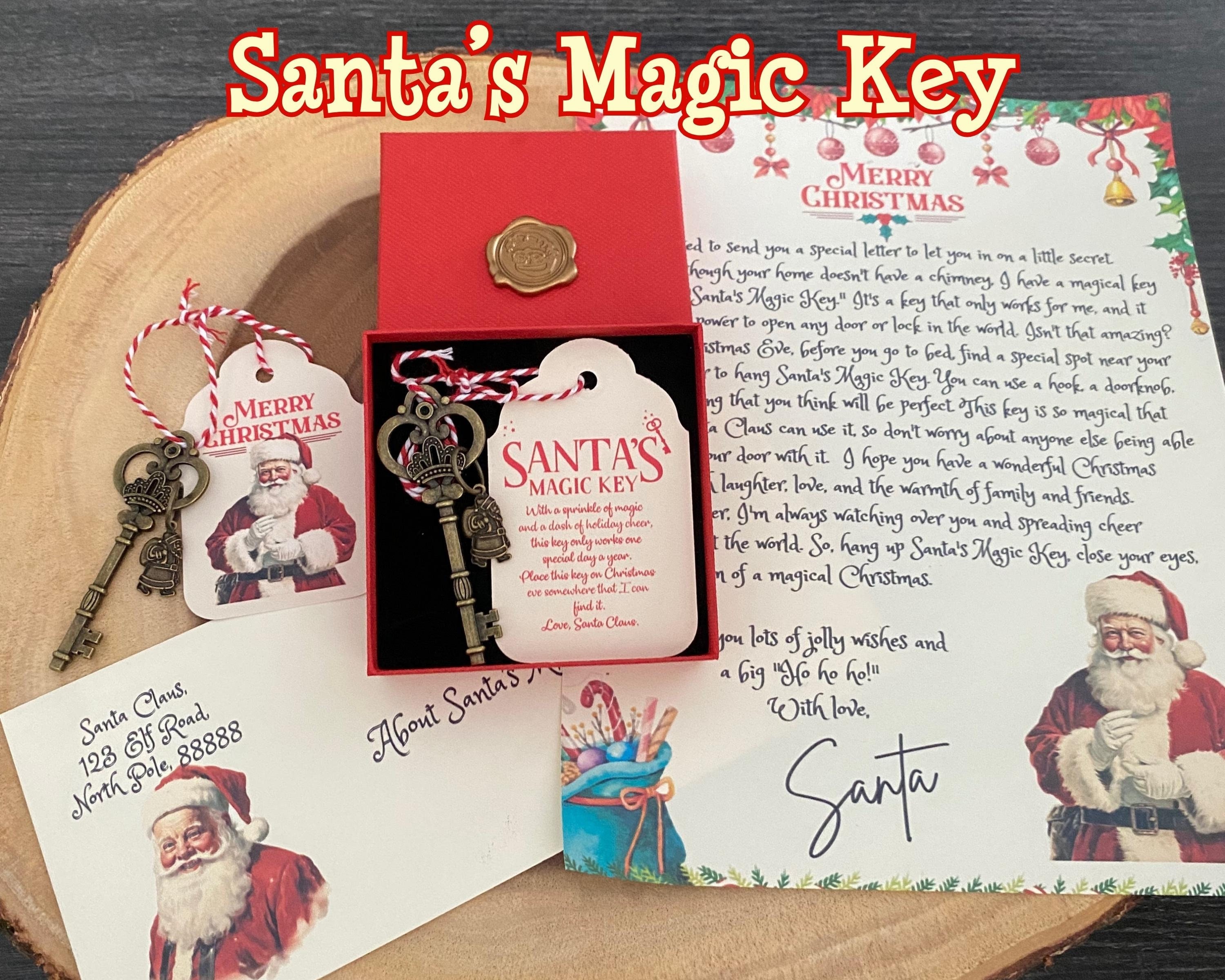 Santa's Magic Key for Homes Without Chimneys, Antique Bronze Key With ...