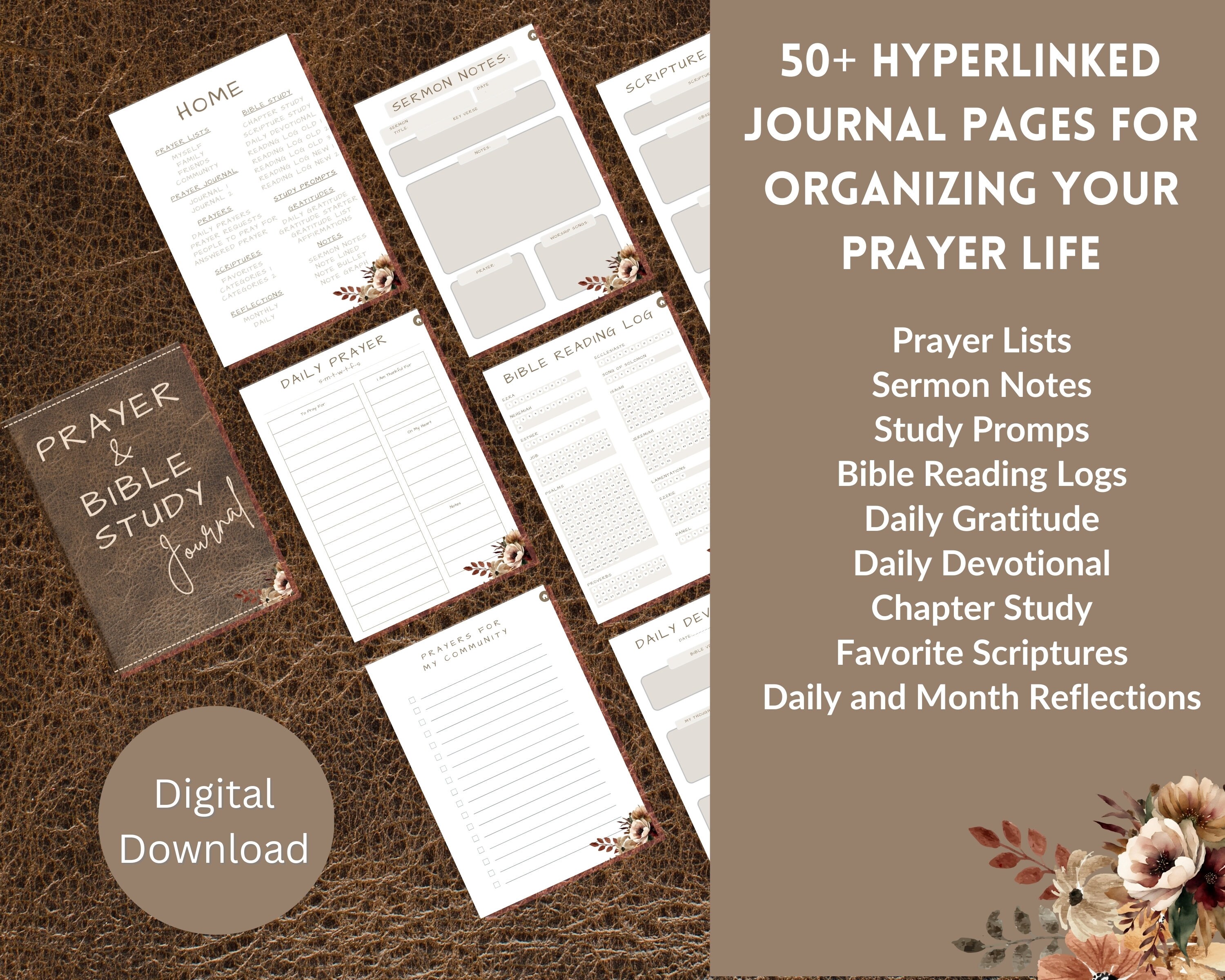 Digital Prayer and Bible Study Journal, Hyperlinked Prayer Journal ...