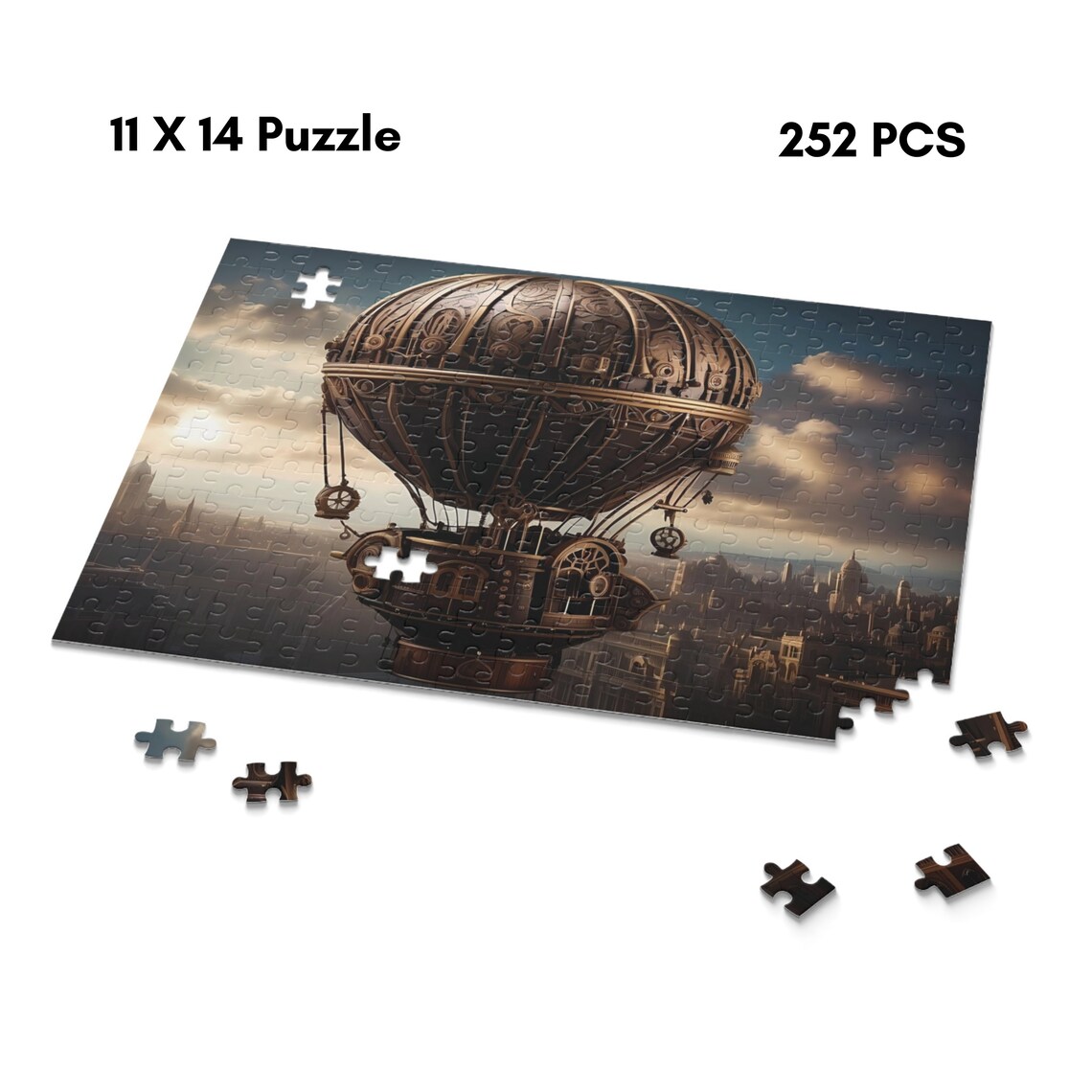 Steampunk Hot Air Balloon Jigsaw Puzzle B, 120, 252, 500 Pieces Jigsaw ...