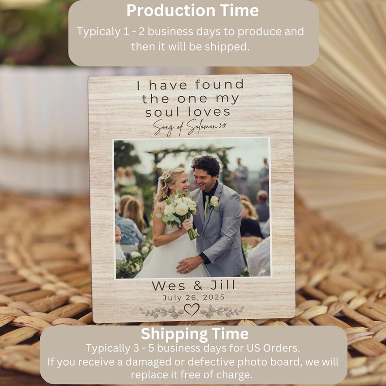 Personalized Wedding Photo Board With Gift Box, Custom Photo Keepsake ...