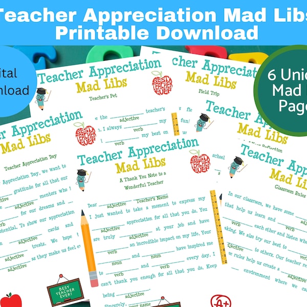 Mad Libs Teachers - Etsy