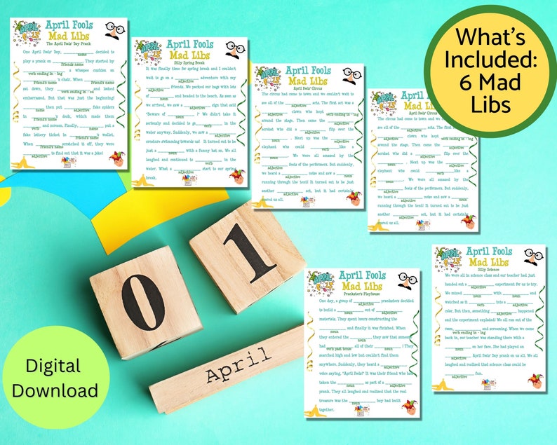 April Fool's Day Mad Libs Printable, April Fools Party Games, Printable ...