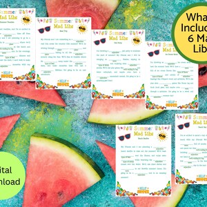 Summer Mad Libs Printable, Summer Party Games, Printable Download Game ...