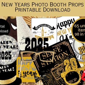 New Years Eve Party Photo Booth Props Printable Download - Instant ...