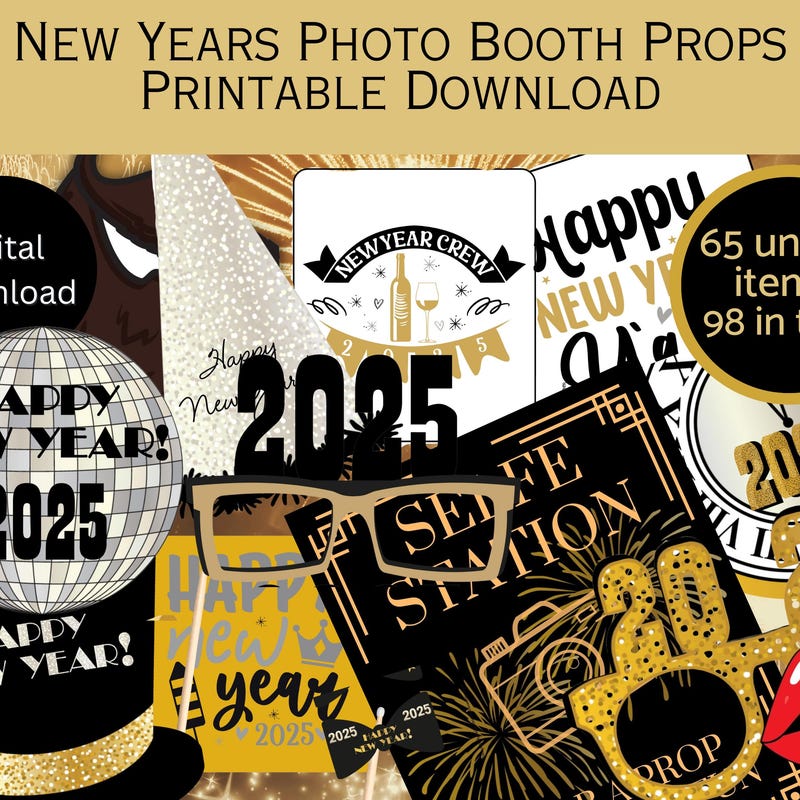 New Years Photo Booth Props - Etsy