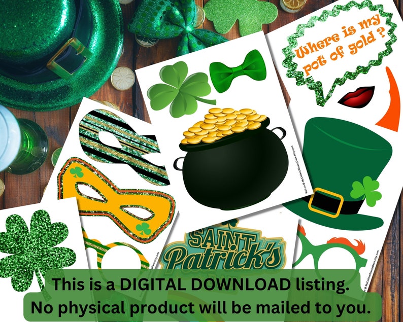 St Patricks Day Party Photo Booth Props Printable Download, DIY Props ...