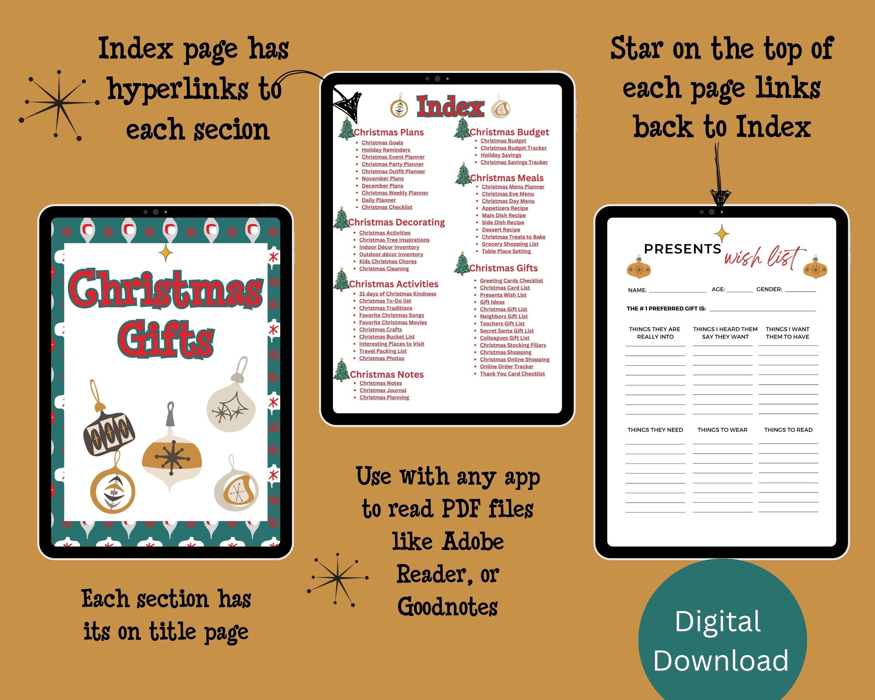 Christmas Planner Printable, Digital Christmas Planner, Gift Budget ...