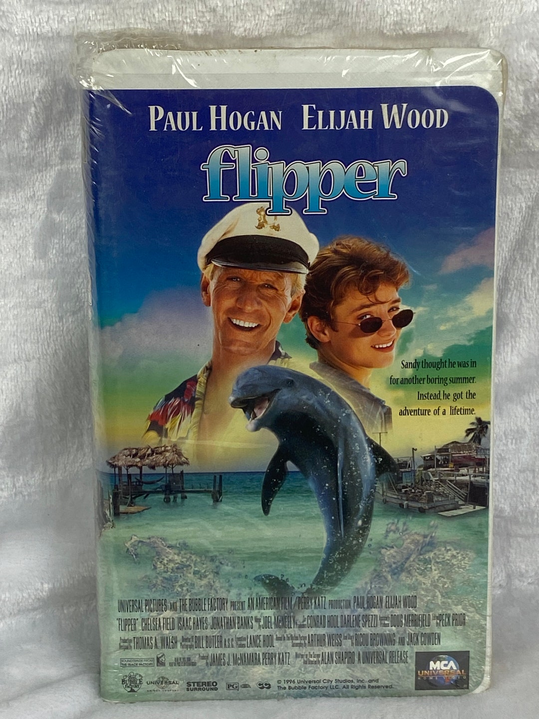 Flipper Vintage Factory Sealed VHS Tape - Paul Hogan, Elijah Wood ...