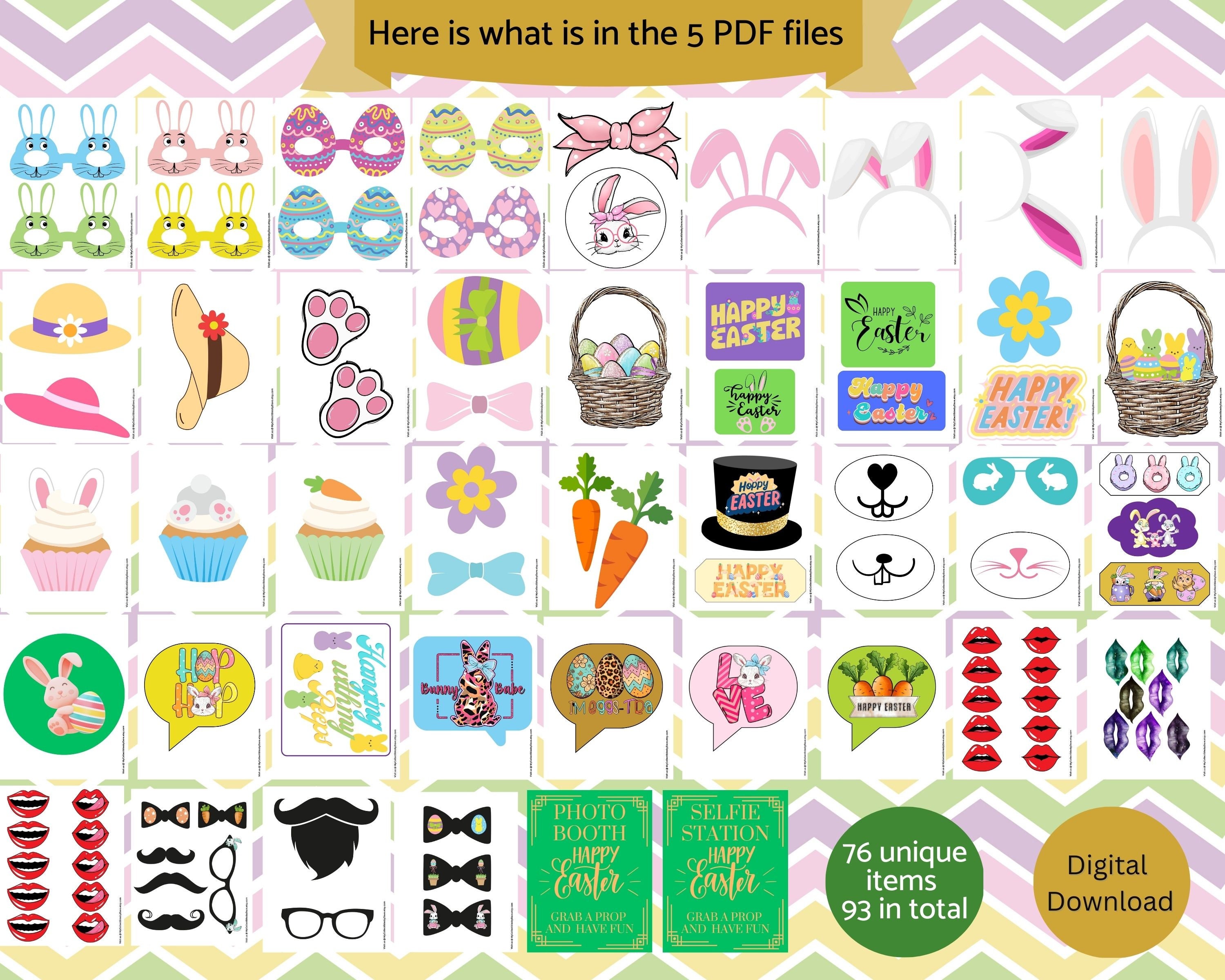 Easter Photo Booth Props Printable Download, DIY Props, Easter Bunny ...