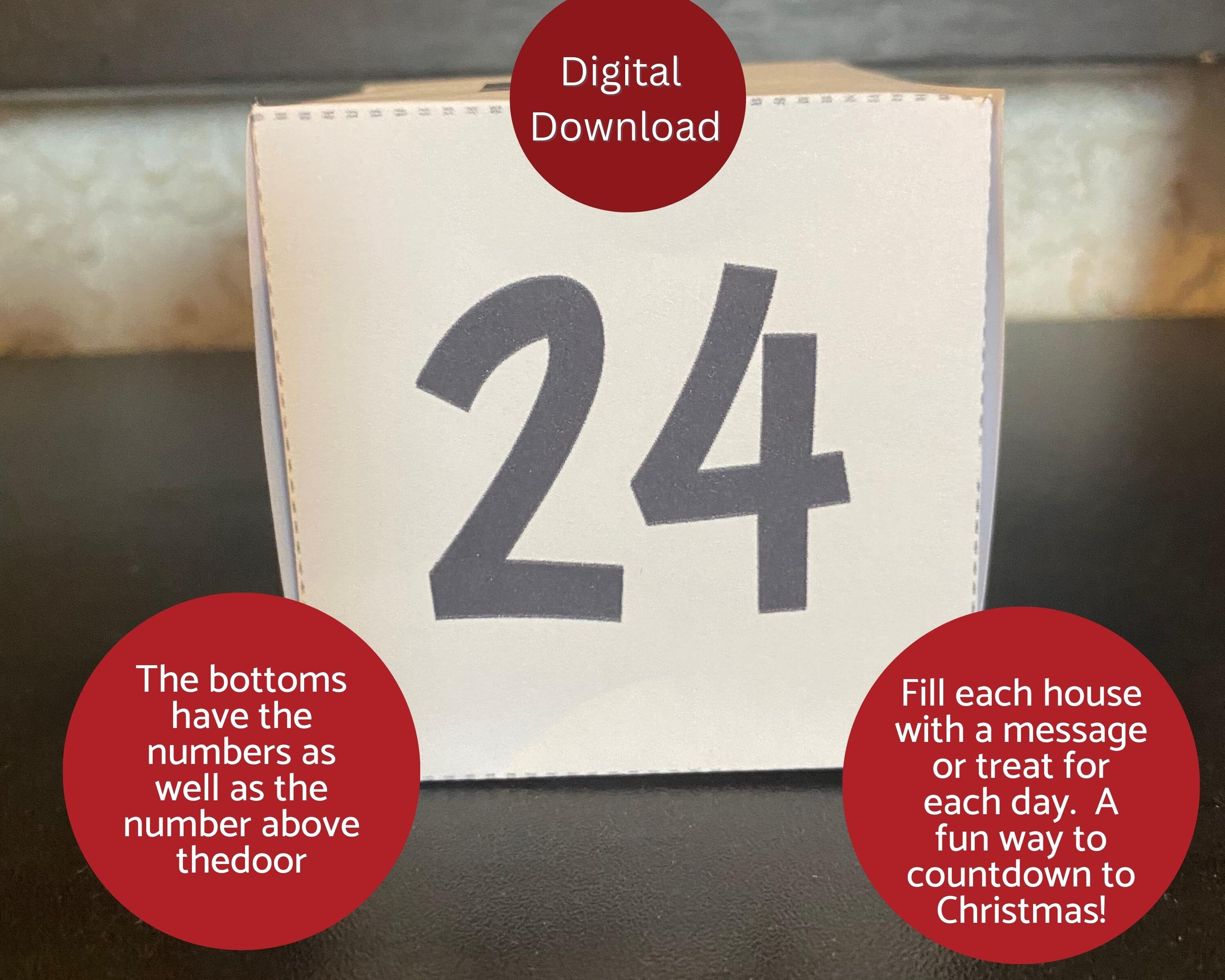 Advent Calendar Houses Printable, DIY Advent Calendar, Advent Paper ...