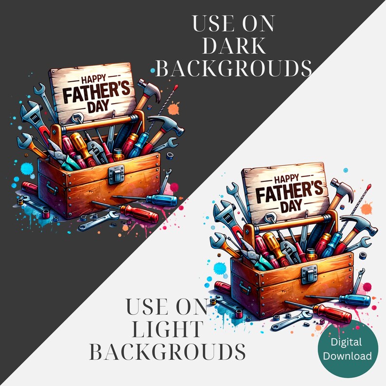 Watercolor Father's Day Toolbox Clipart, SINGLE IMAGE, Digital Download ...