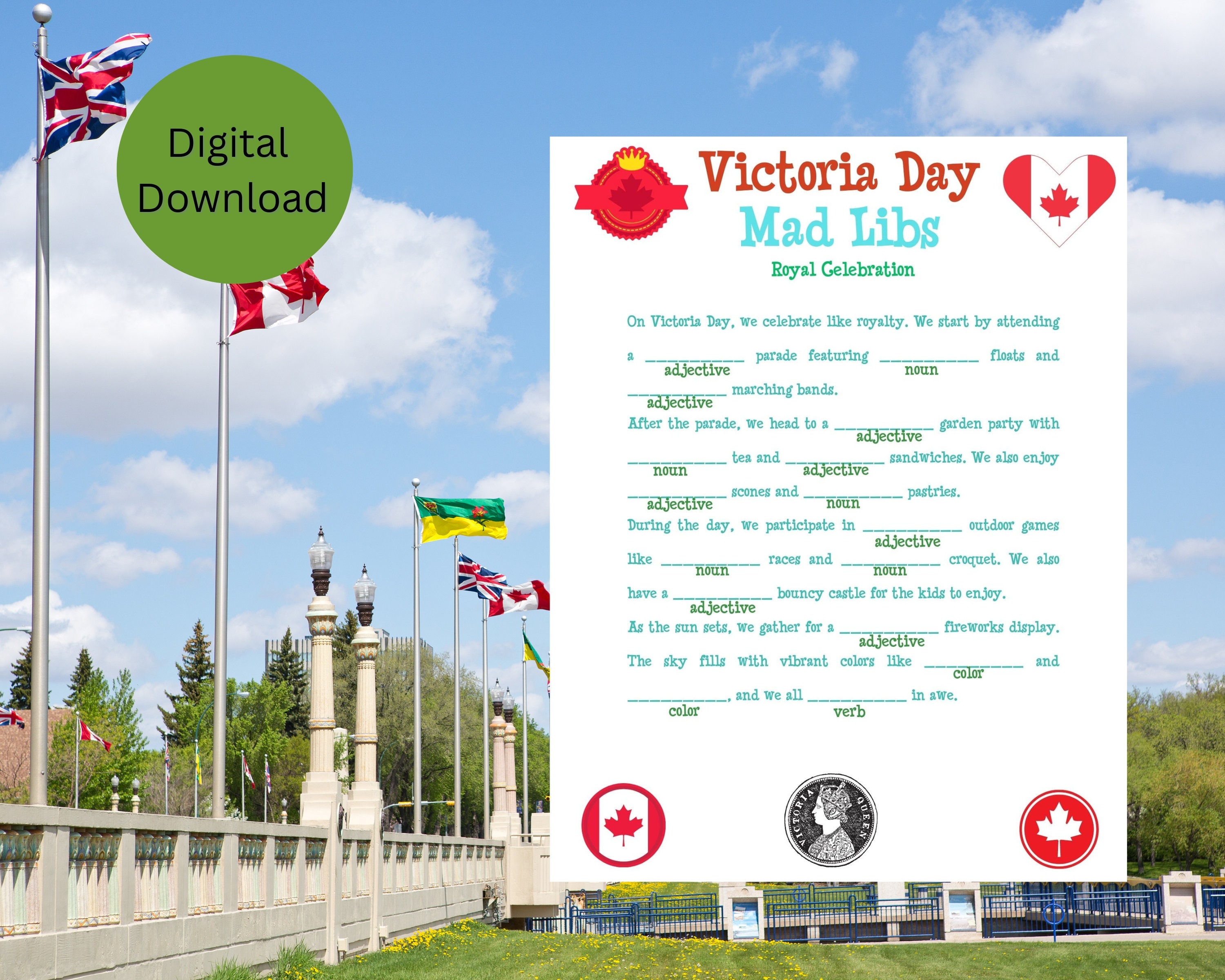 Victoria Day Mad Libs Printable, Victoria Day Party Games, Printable ...