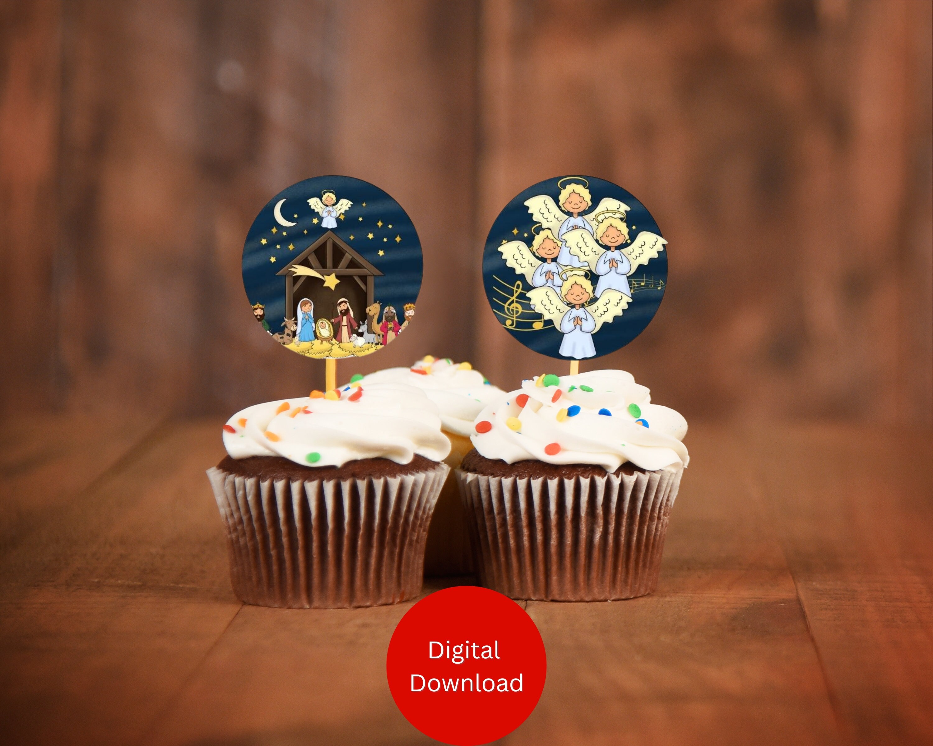 Happy Birthday Jesus Cupcake Topper Printable Download, 12 Designs, 2 ...