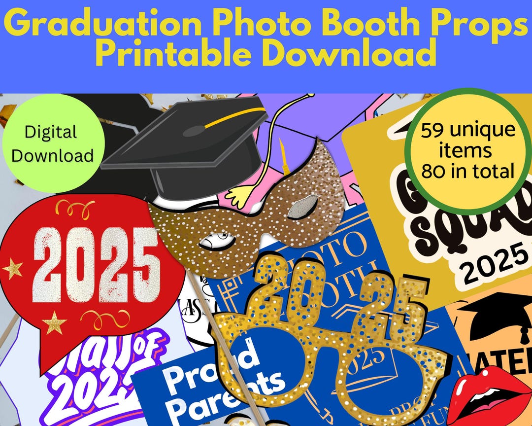 Graduation Photo Booth Props Printable Download, DIY Props, Class of ...