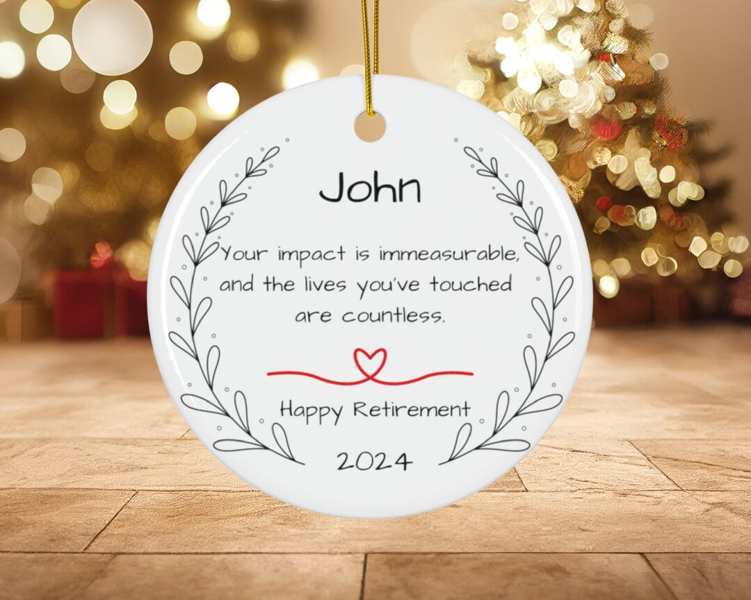 Personalized Ceramic Retirement Ornament, Custom Name Retirement ...
