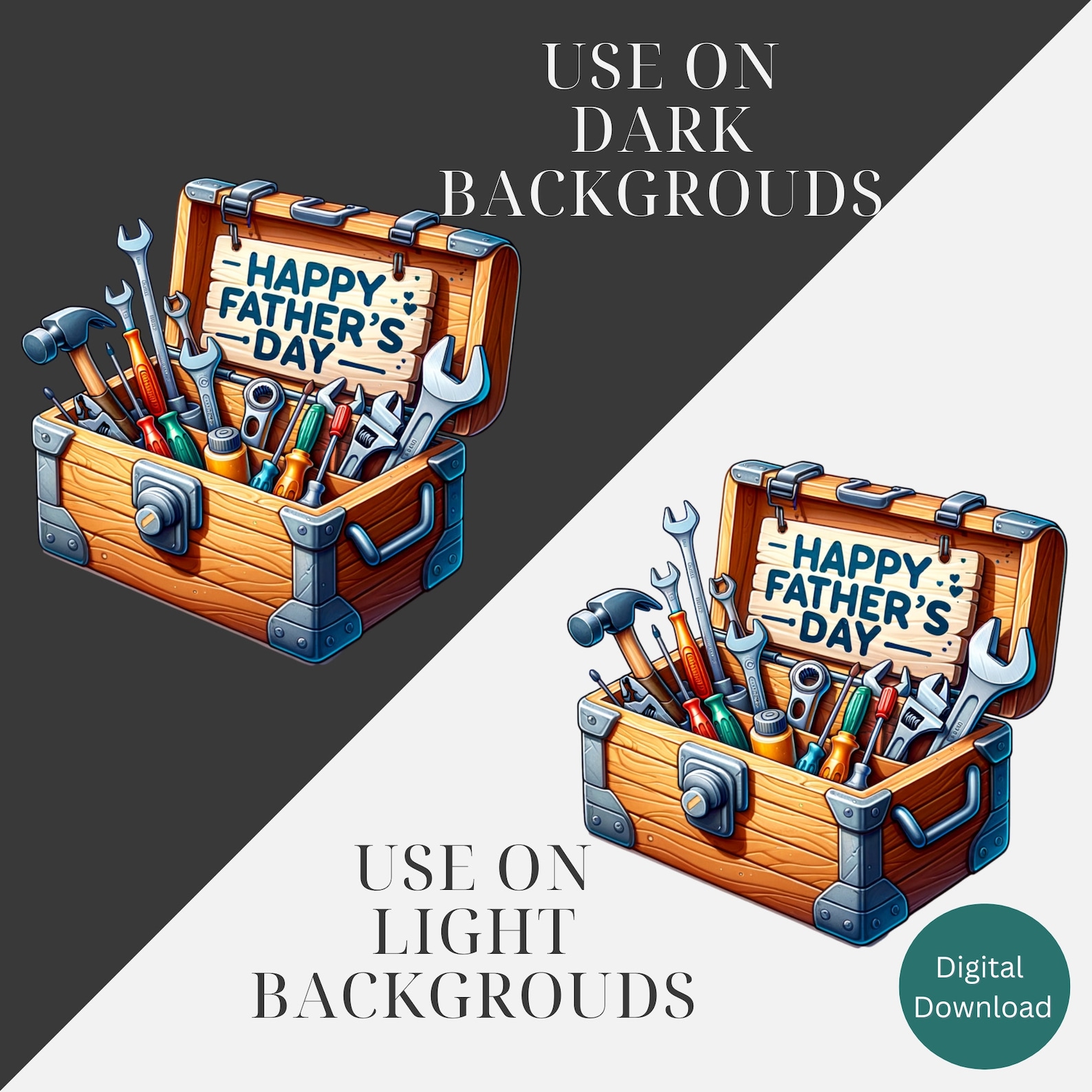 Father's Day Toolbox Clipart, SINGLE IMAGE, Digital Download ...