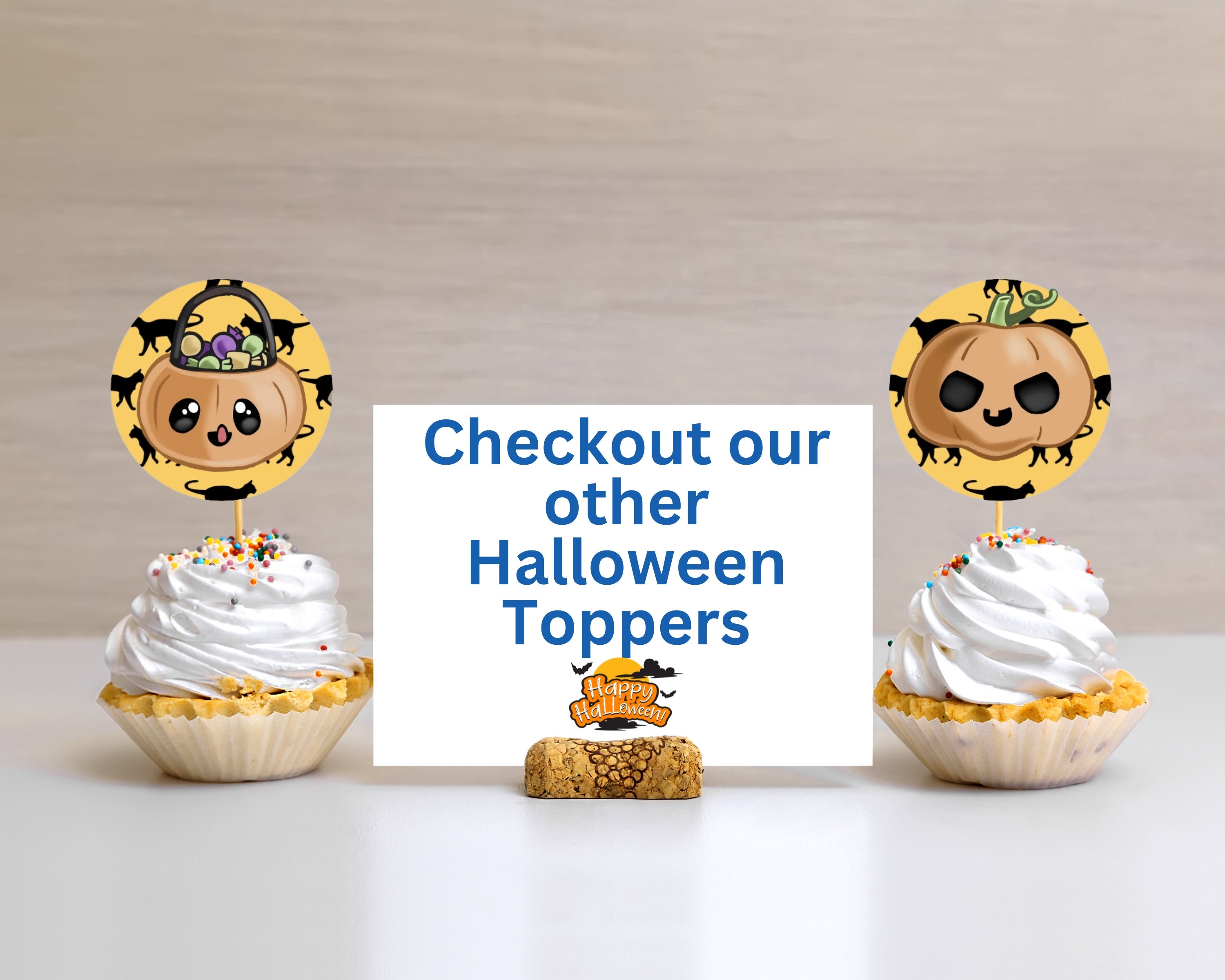 Kids Halloween Cupcake Topper Printable Download 12 Designs - Etsy
