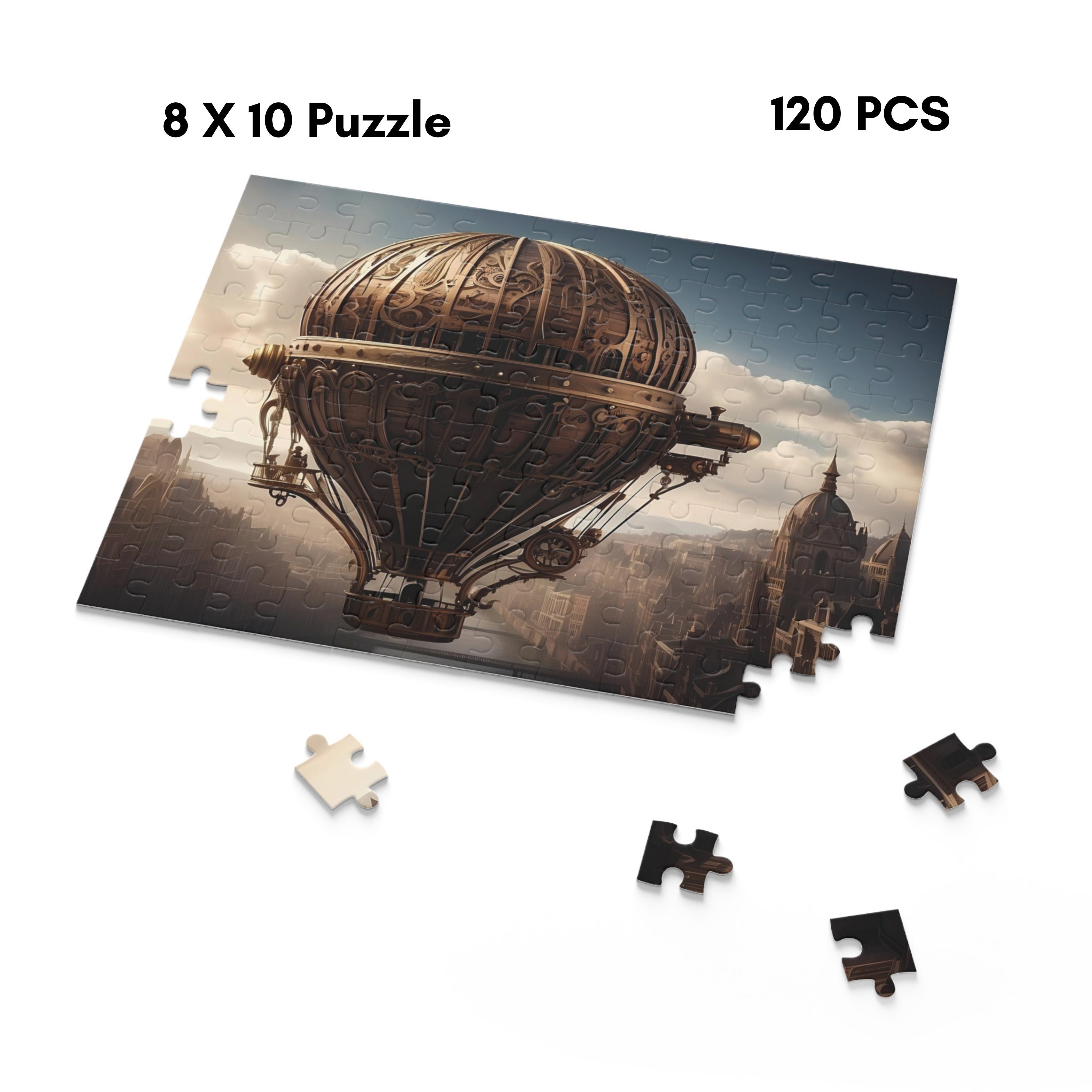 Steampunk Hot Air Balloon Jigsaw Puzzle D, 120, 252, 500 Pieces Jigsaw ...