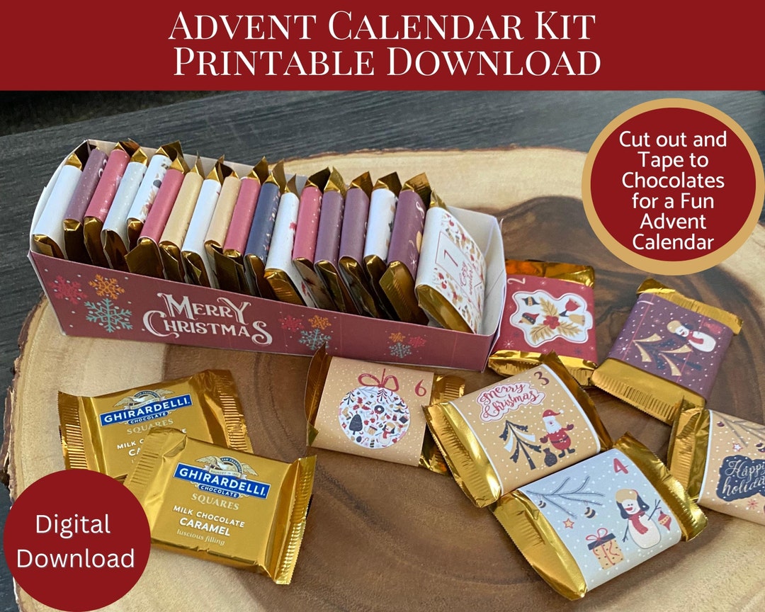 Advent Calendar Kit Printable, DIY Advent Calendar, Advent, Chocolate ...