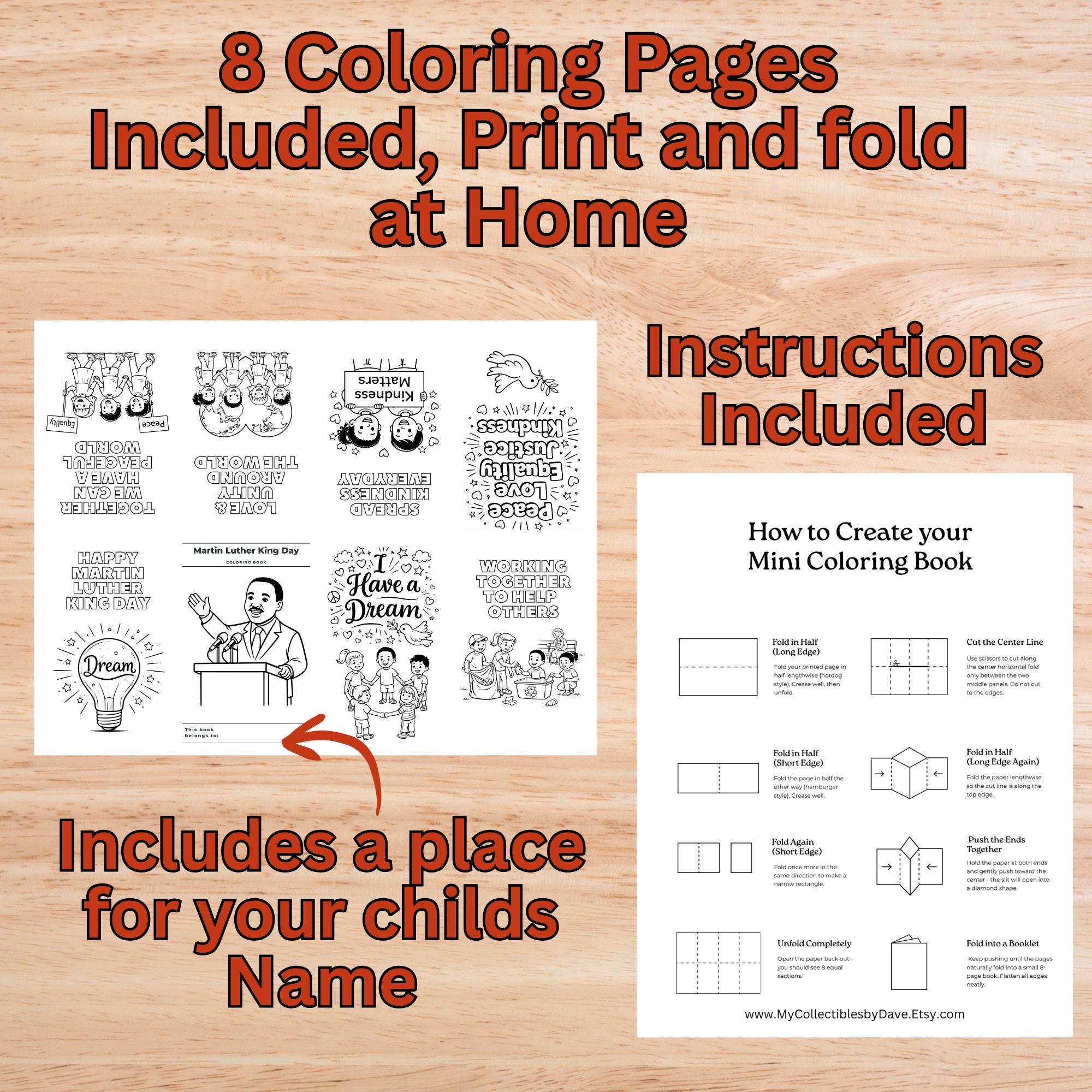 Mini Martin Luther King Day Coloring Book, Printable Coloring Activity ...