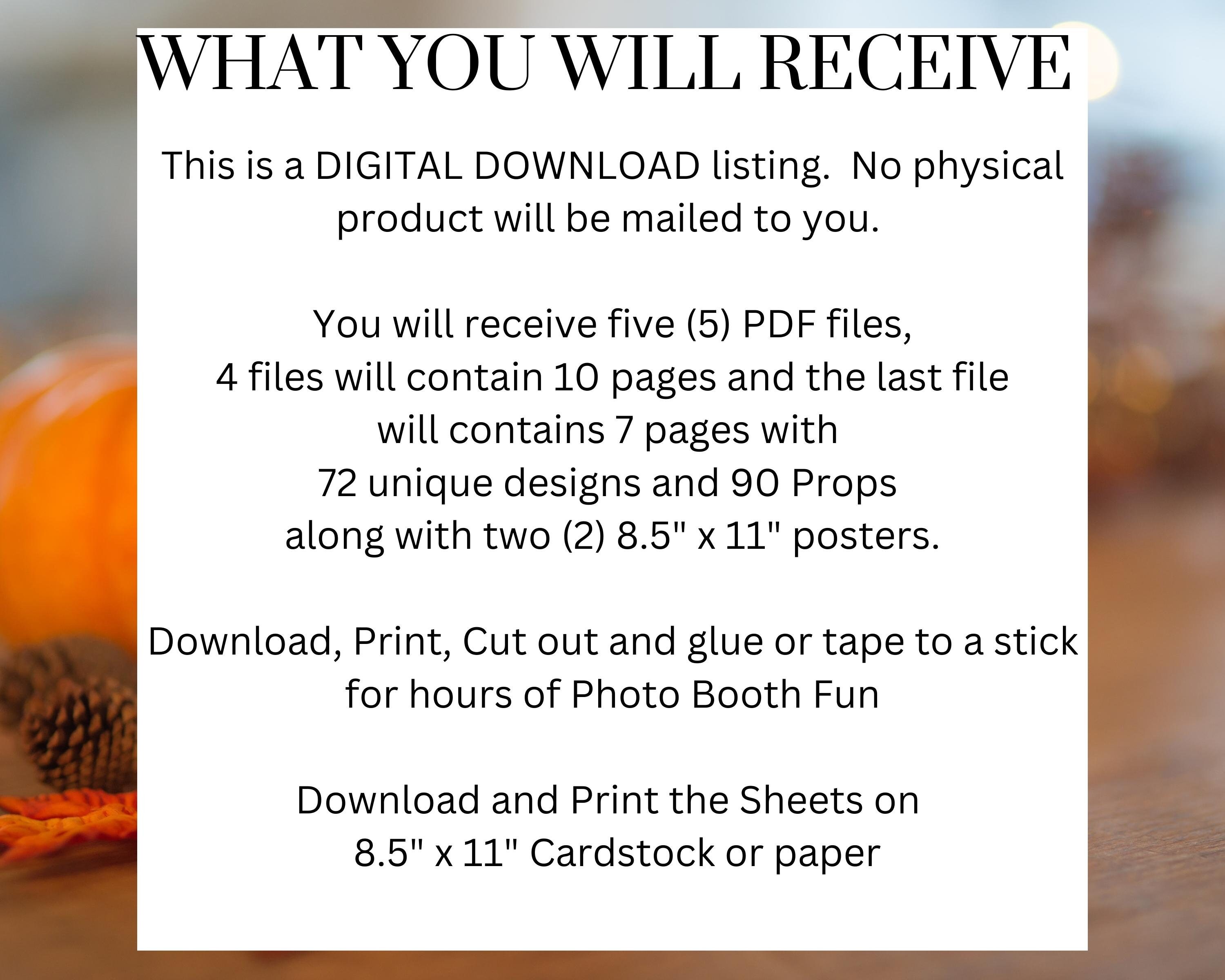 Thanksgiving Photo Booth Props Printable Download, DIY Props ...