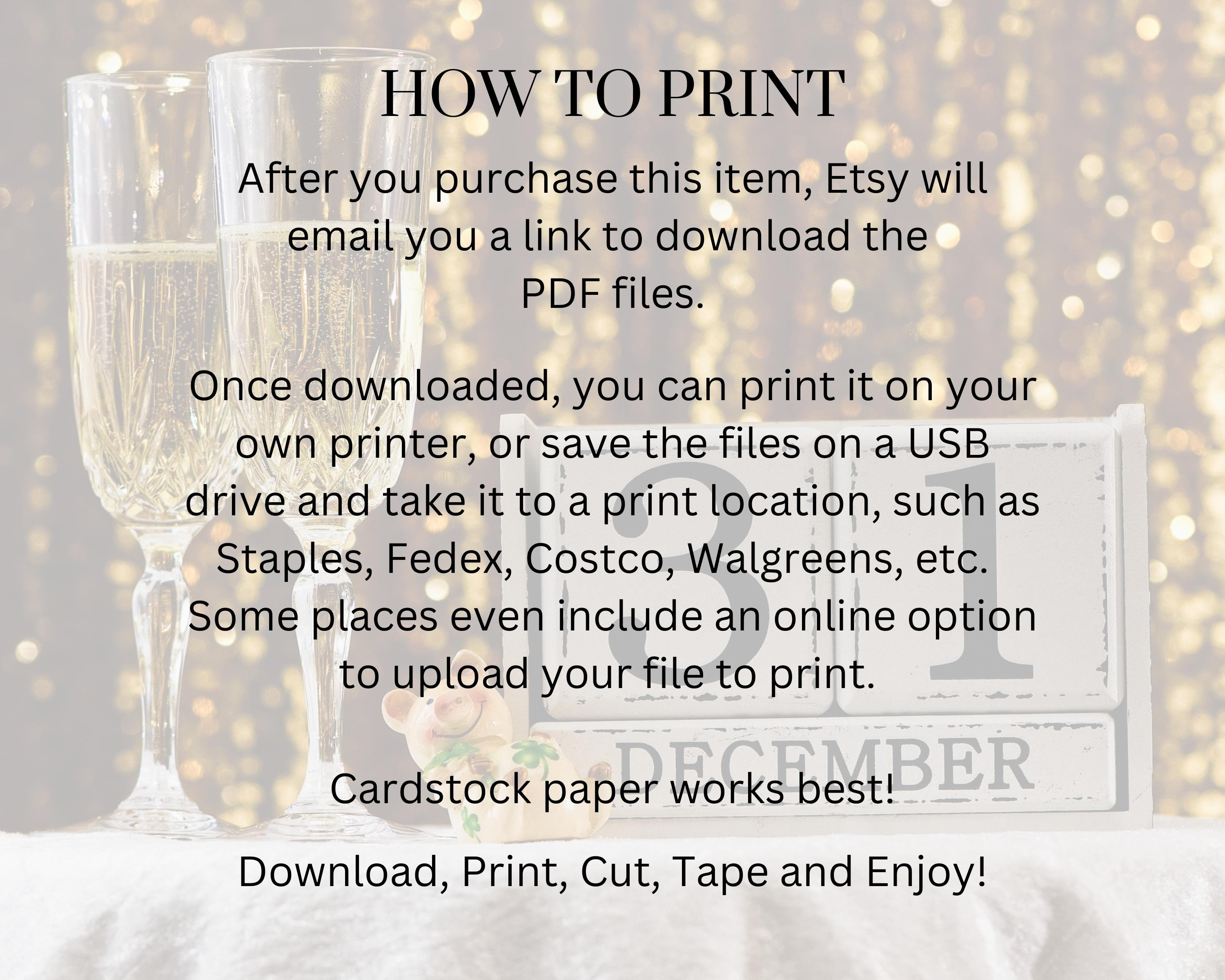New Years Eve Party Photo Booth Props Printable Download Instant DIY ...