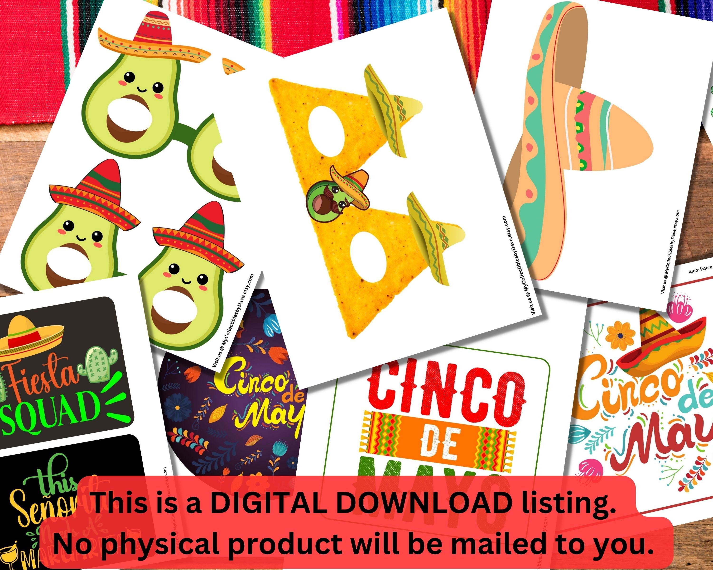 Cinco De Mayo Photo Booth Props Printable Download DIY Props - Etsy