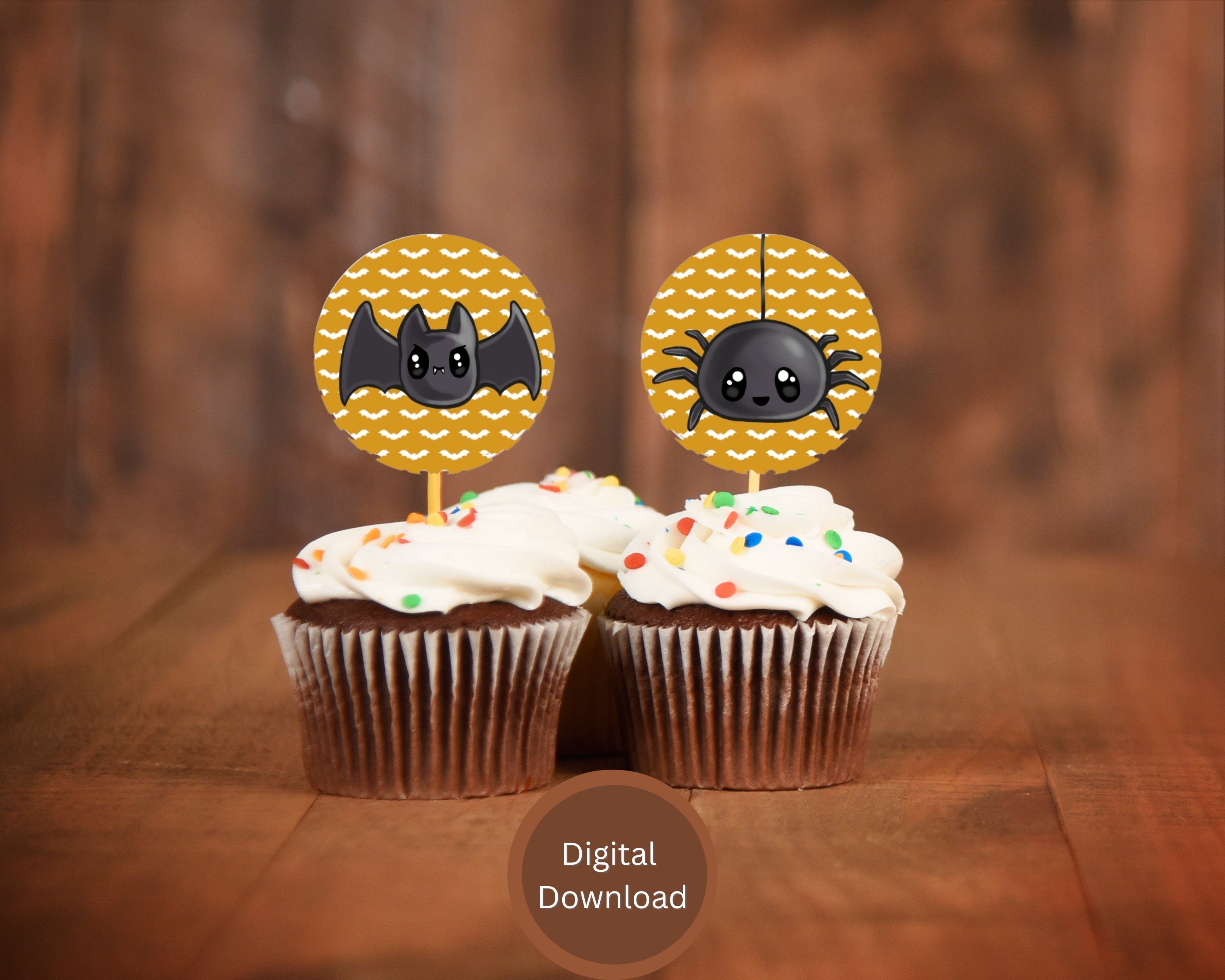 Kids Halloween Cupcake Topper Printable Download 12 Designs - Etsy