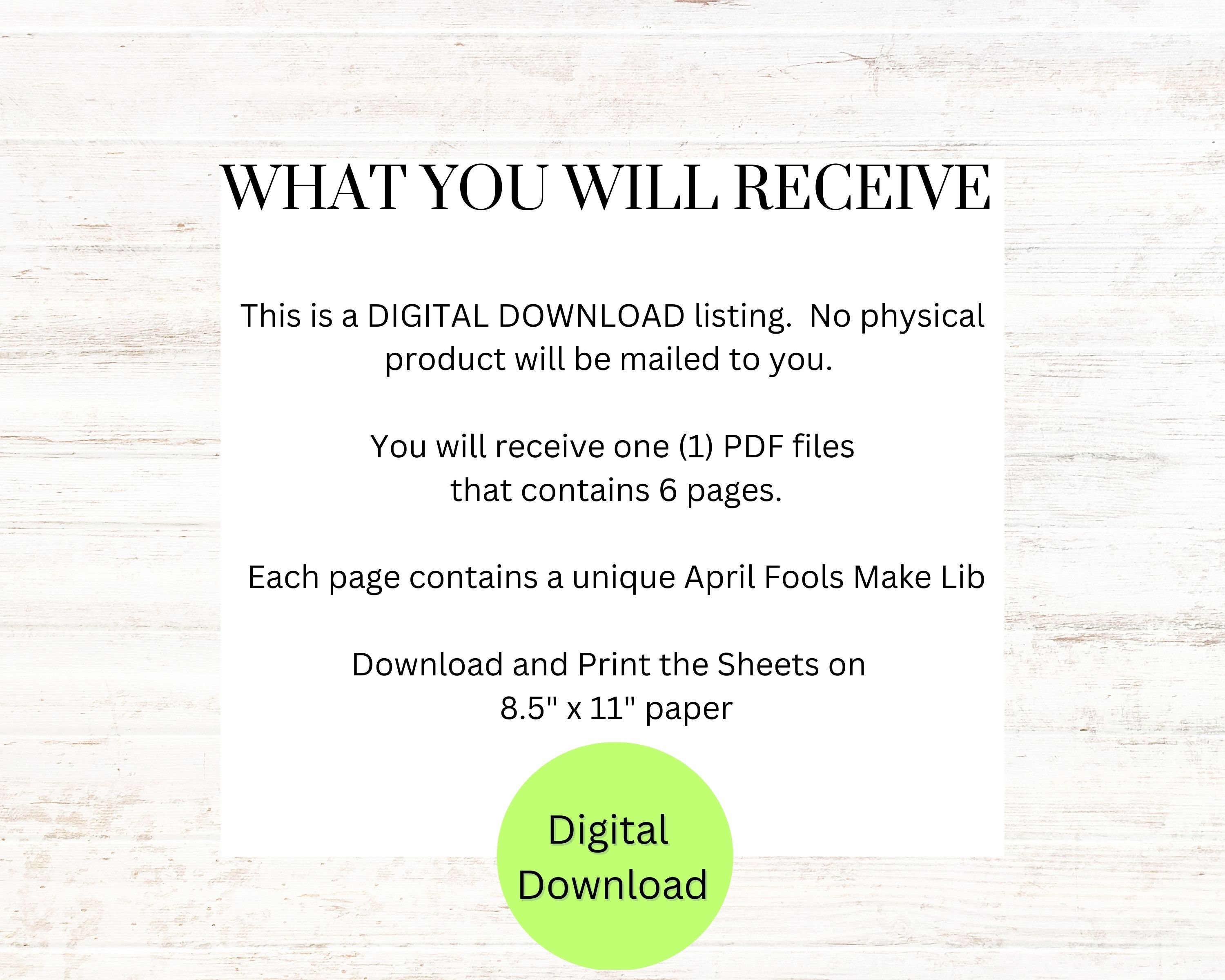 April Fool's Day Mad Libs Printable, April Fools Party Games, Printable ...