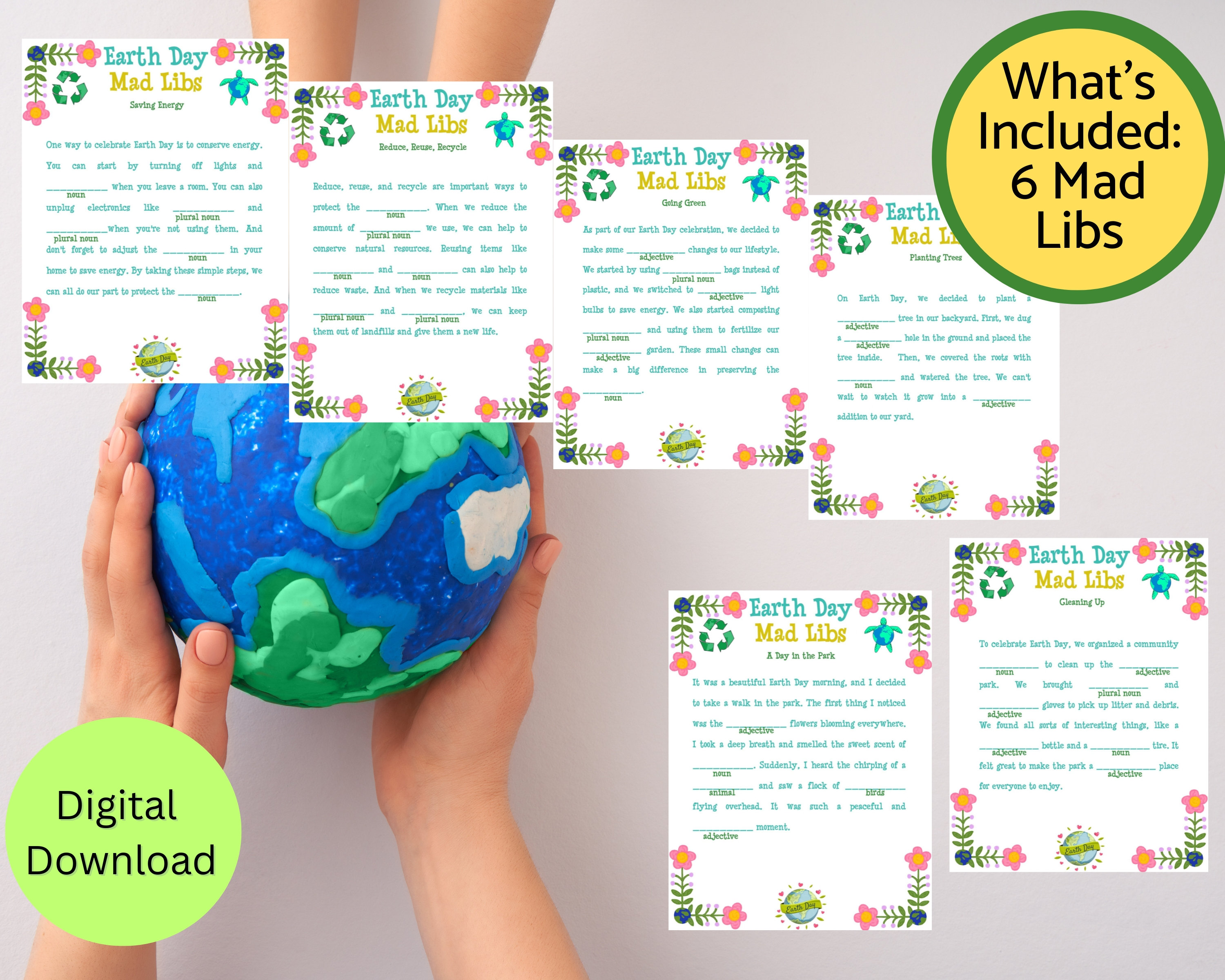 Earth Day Mad Libs Printable, Earth Day Party Games, Printable Download ...