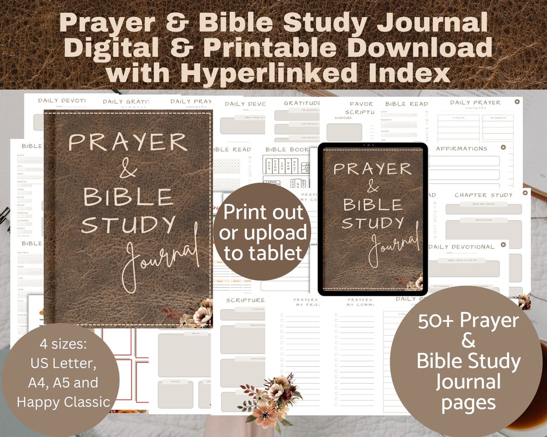 Digital Prayer and Bible Study Journal, Hyperlinked Prayer Journal ...