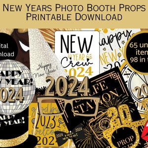 New Years Eve Party Photo Booth Props Printable Download Instant DIY ...
