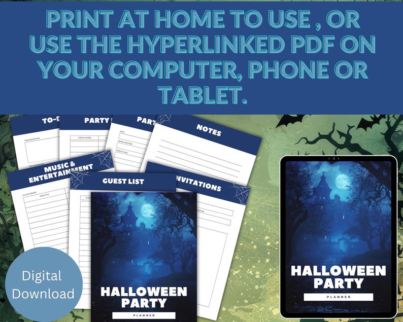Halloween Party Planner Printable, Digital Halloween Party Planner ...