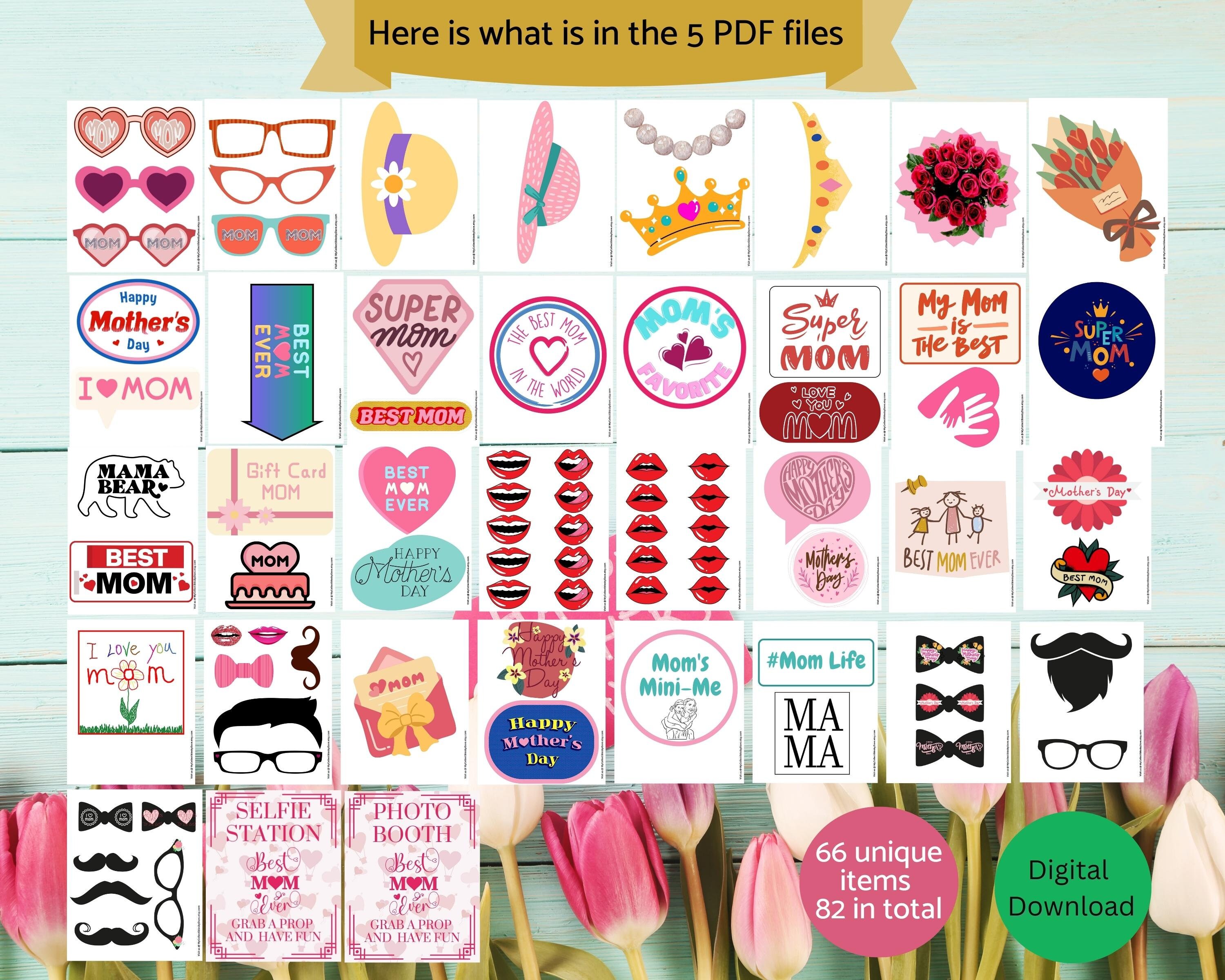 Mothers Day Photo Booth Props Printable Download, DIY Props, Mother's ...