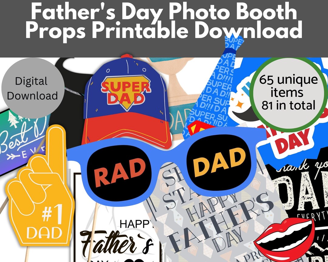 Fathers Day Photo Booth Props Printable Download, DIY Props, Father's ...