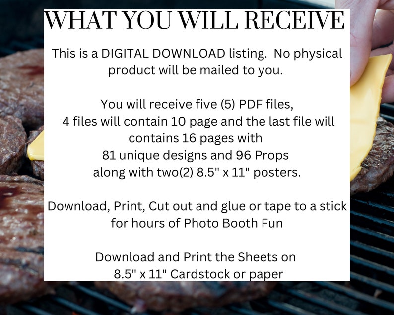 BBQ Photo Booth Props Printable Download, DIY Props, Backyard Grill ...