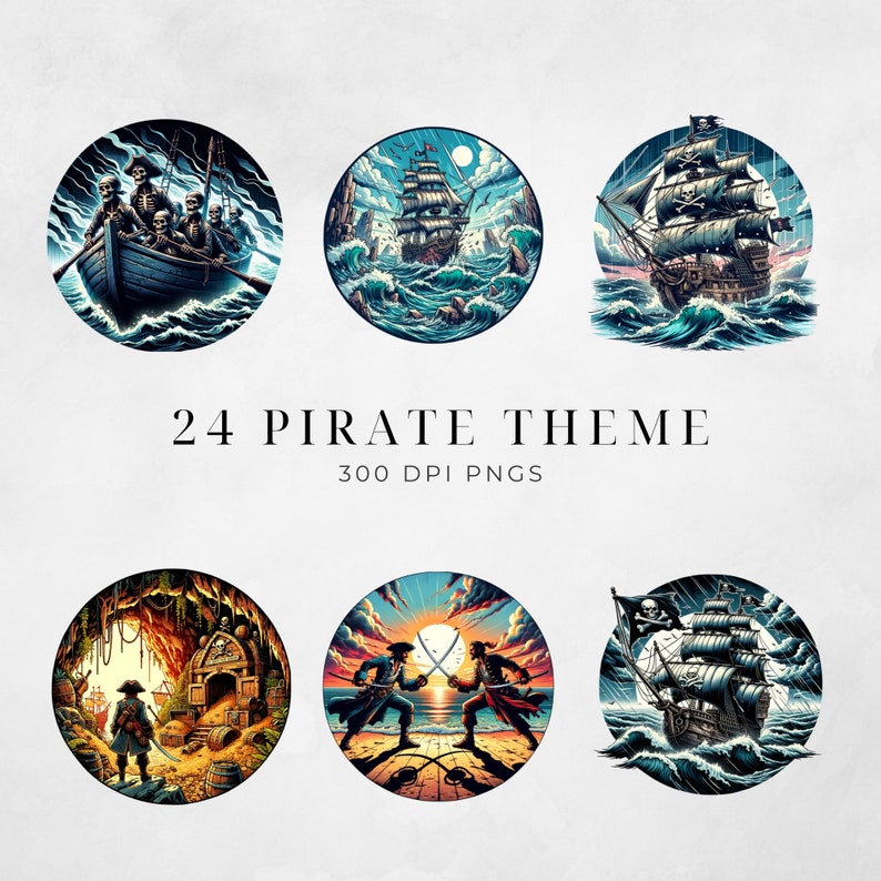 Pirate Theme Clipart, Pirate Clipart, Pirate Map, Jolly Roger ...