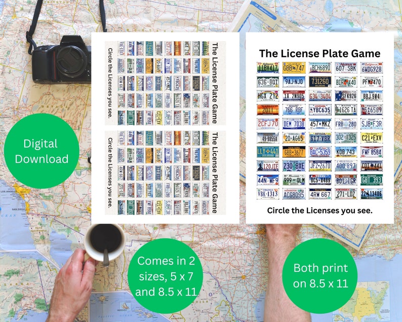 License Plate Game Printable Road Trip Kids Activity - Etsy