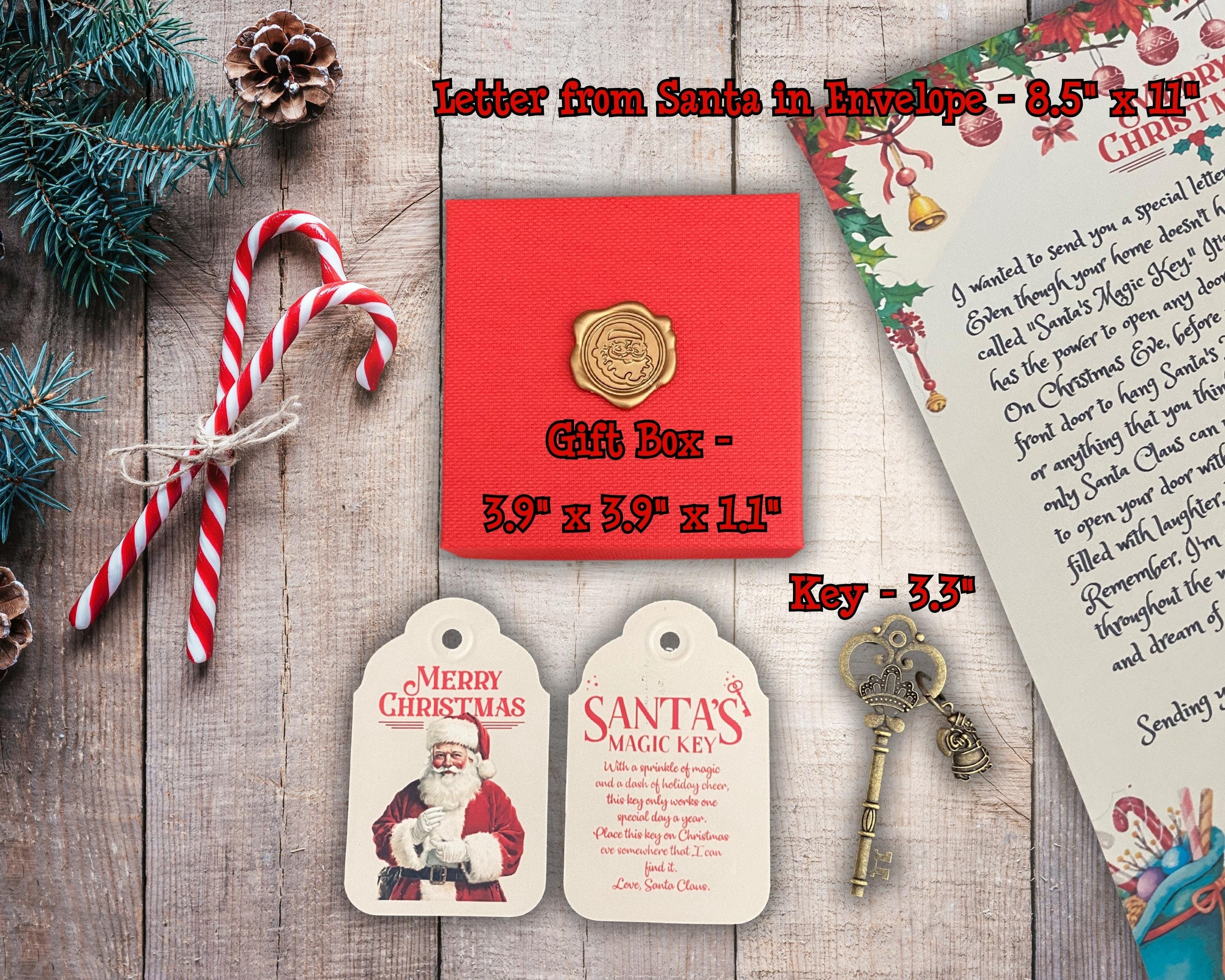 Santa's Magic Key for Homes Without Chimneys, Antique Bronze Key With ...