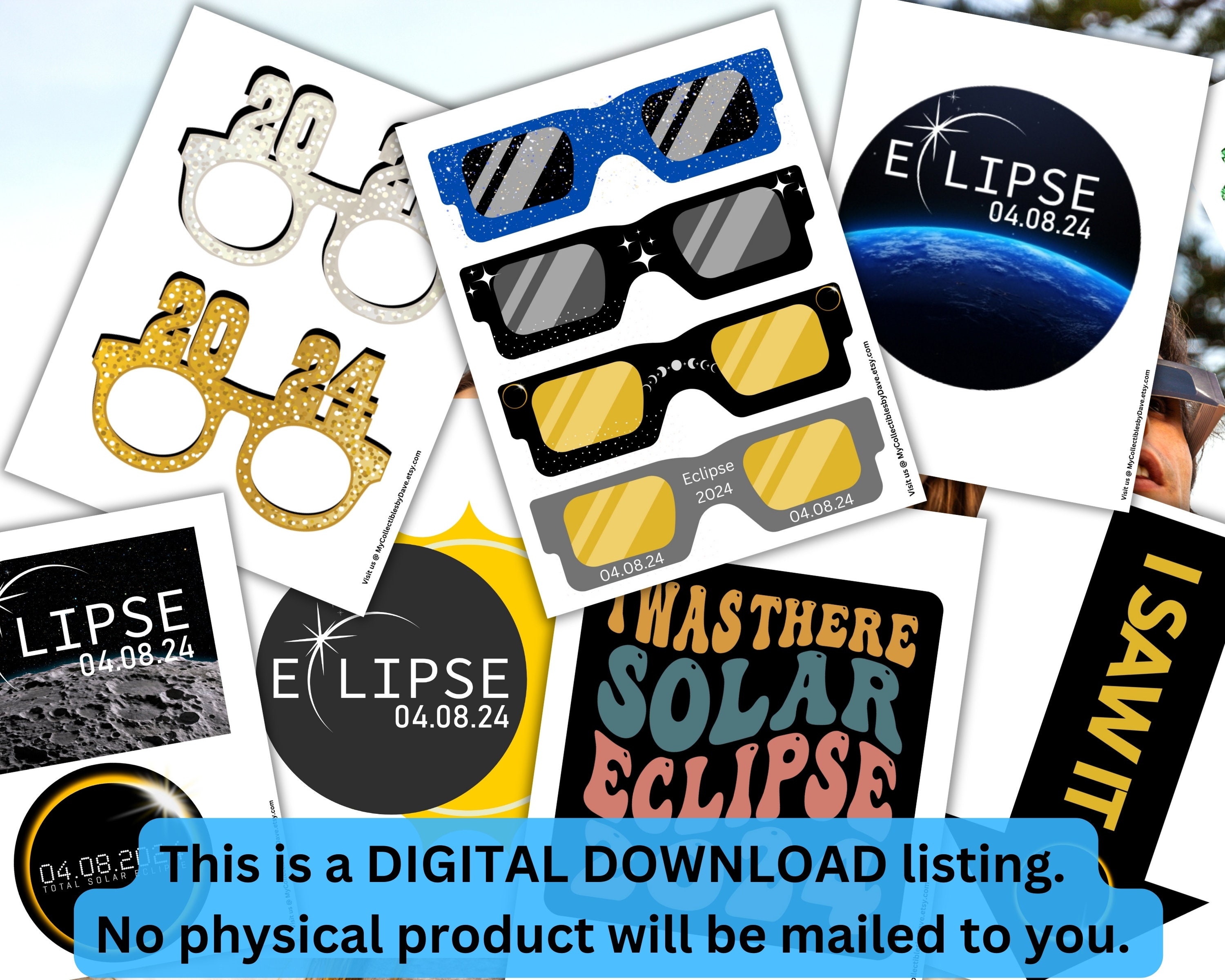 Solar Eclipse Photo Booth Props Printable Download, DIY Props, April 8 ...