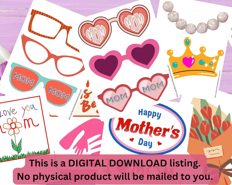 Mothers Day Photo Booth Props Printable Download, DIY Props, Mother's ...
