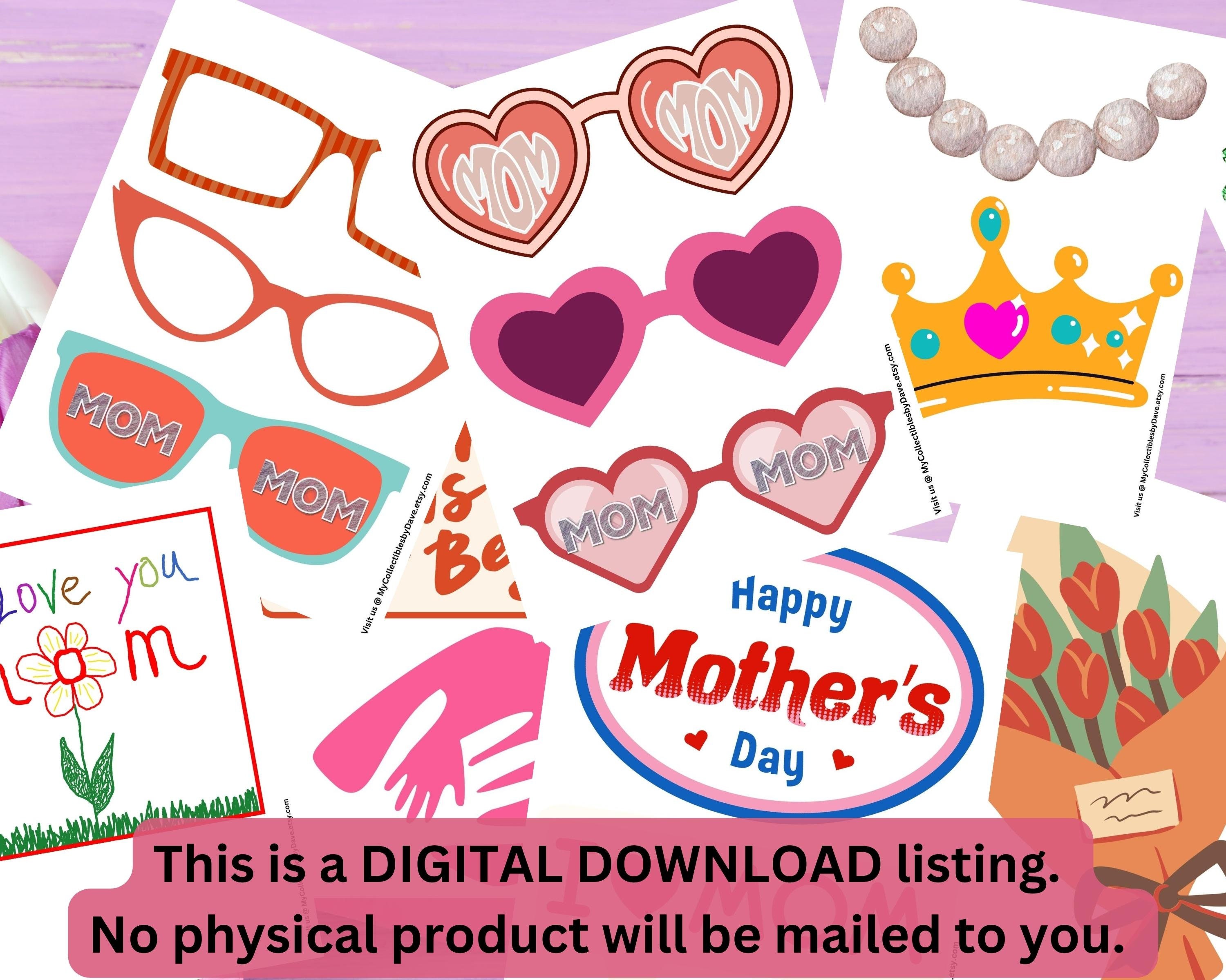 Mothers Day Photo Booth Props Printable Download, DIY Props, Mother's ...