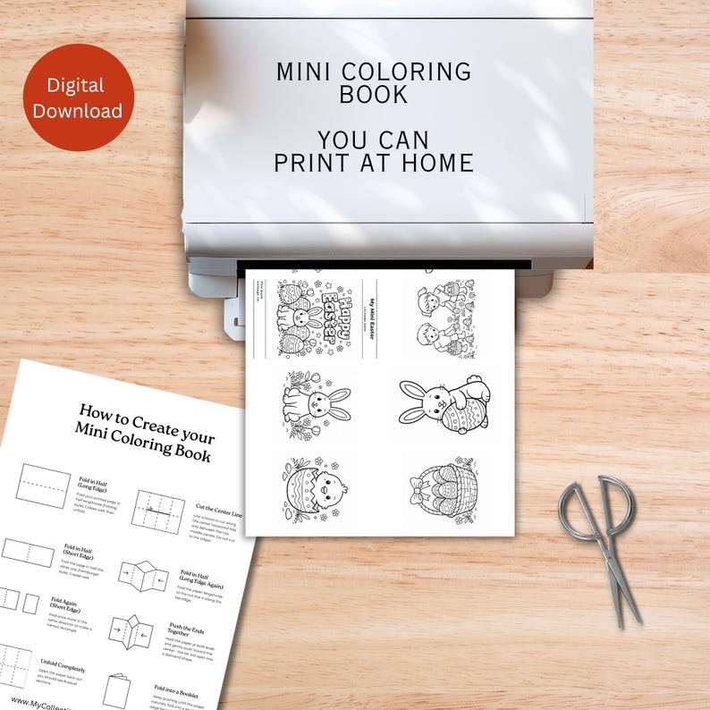 Mini Easter Coloring Book, Printable Easter Coloring Activity for Kids ...