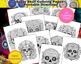 100 Sugar Skull Printable Coloring Pages. Enjoy Coloring These Sugar ...