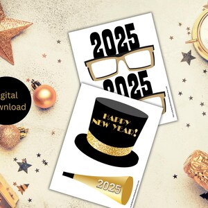 New Years Eve Party Photo Booth Props Printable Download - Instant ...