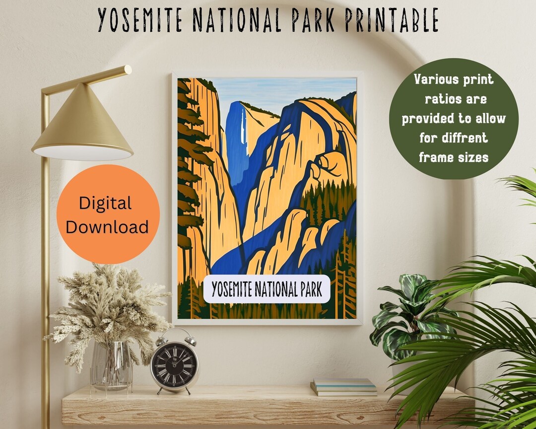 Yosemite Printable Wall Art, National Park Art, Travel Poster, Travel ...