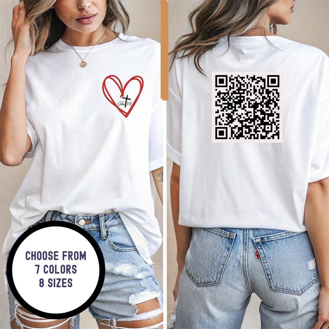 Christian QR Code Shirt, Bible Verse QR Code T-shirt, John 3:16 Bible ...