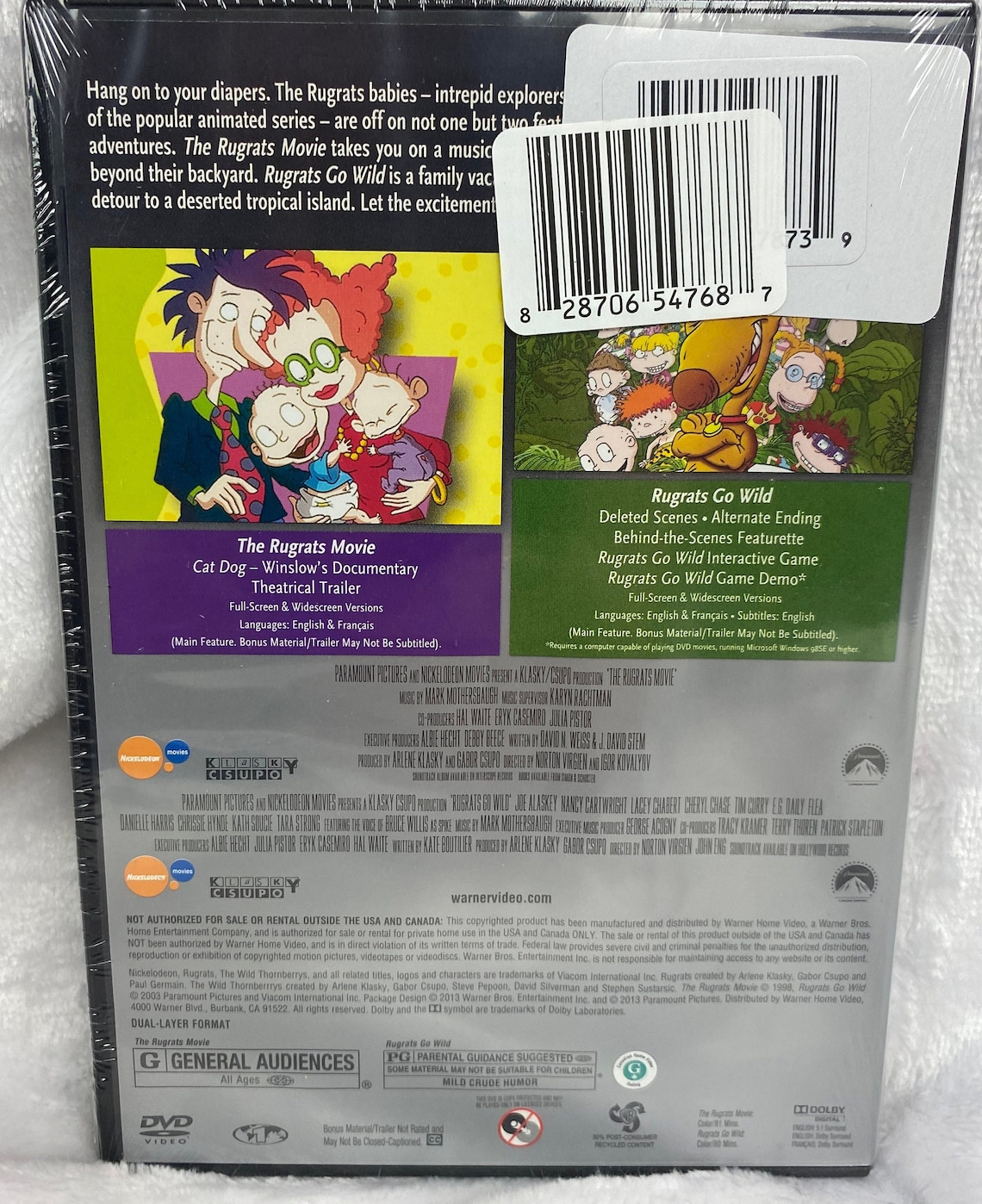 The Rugrats Movie & Rugrats Go Wild DVD Double Feature Factory Sealed ...