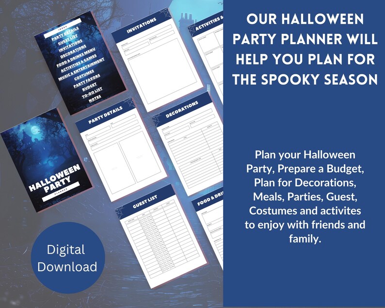 Halloween Party Planner Printable, Digital Halloween Party Planner ...