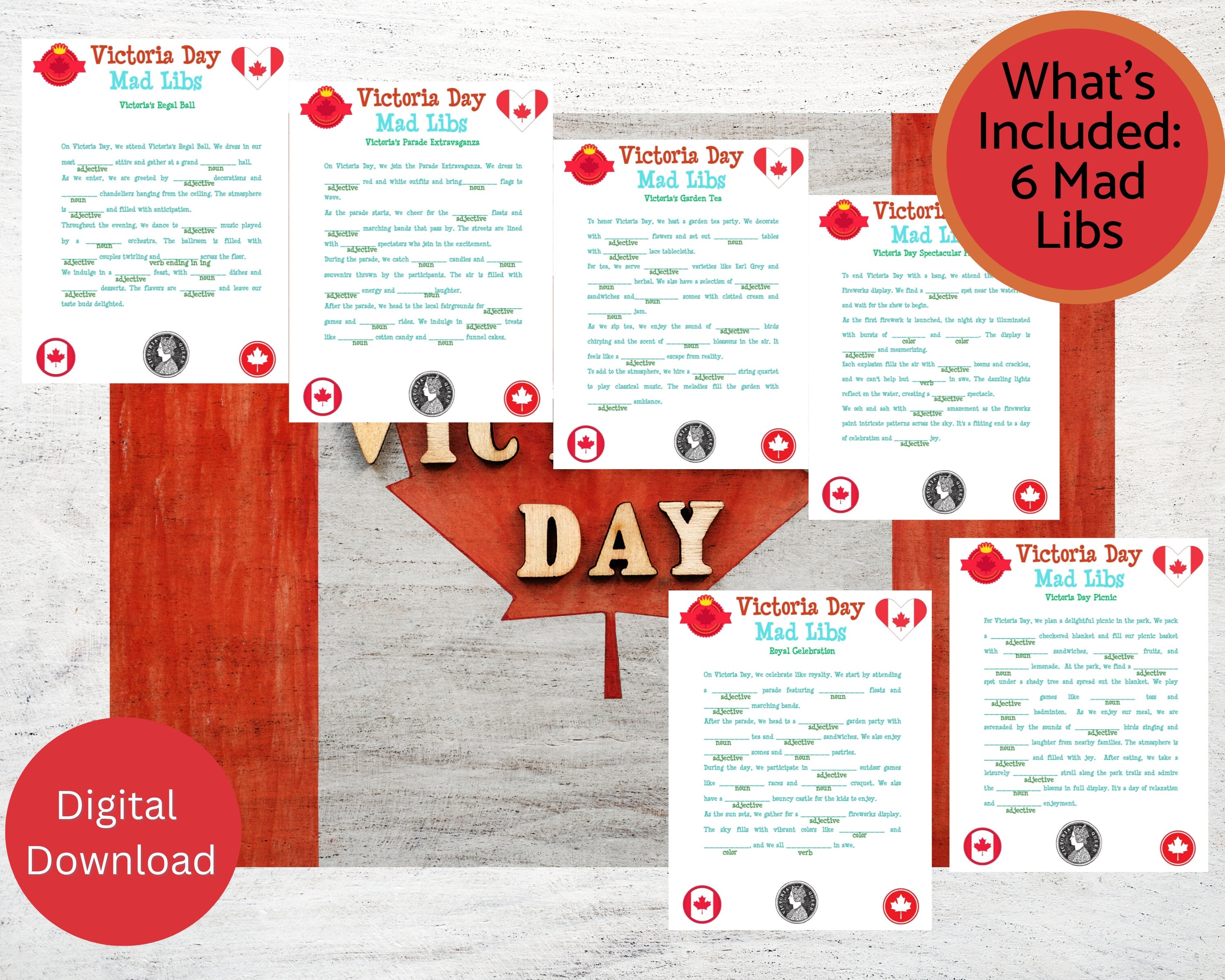 Victoria Day Mad Libs Printable, Victoria Day Party Games, Printable ...